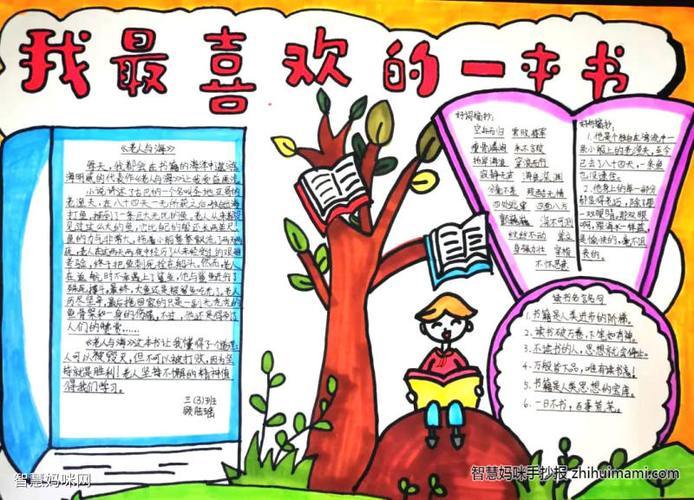 画你最喜欢的一本书手抄报 读一本好书手抄报 4k纸画推荐一本书手抄报